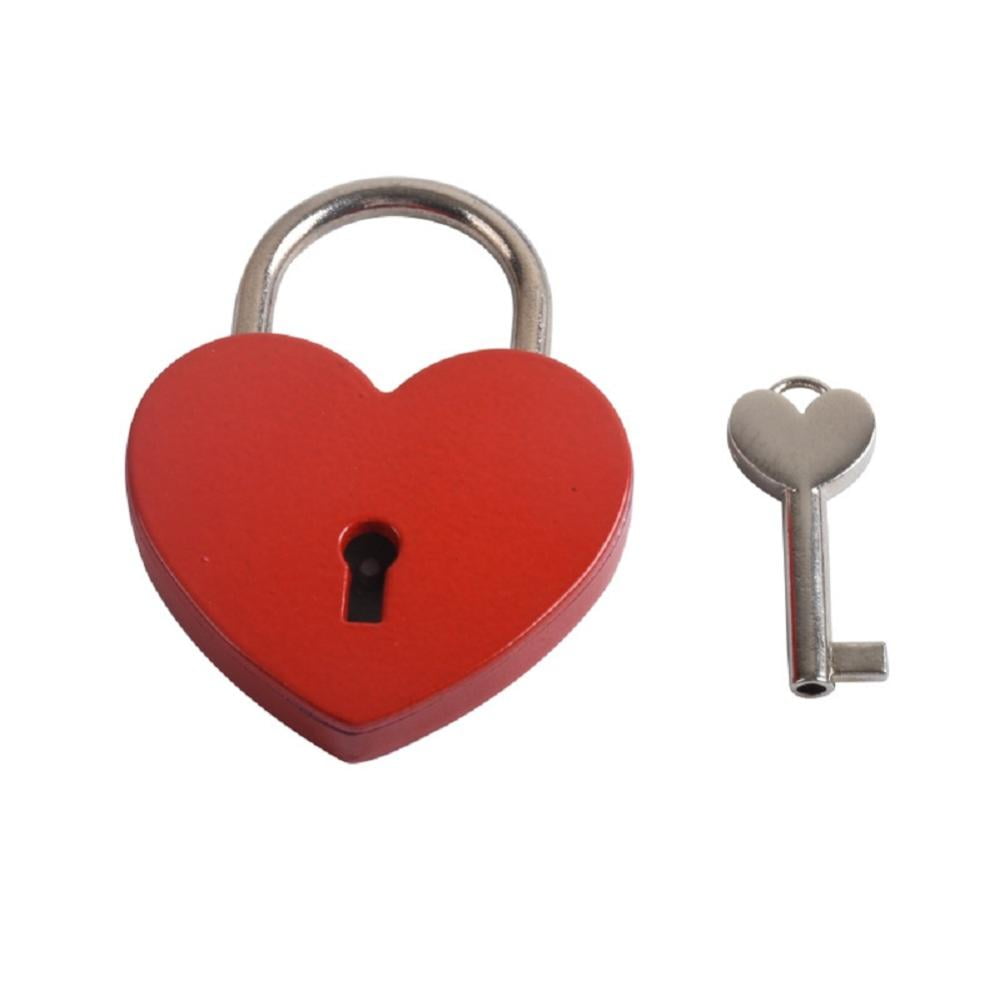 Esaierr Heart Shaped Padlock,Mini Metal Lock with Key Padlock Couple ...