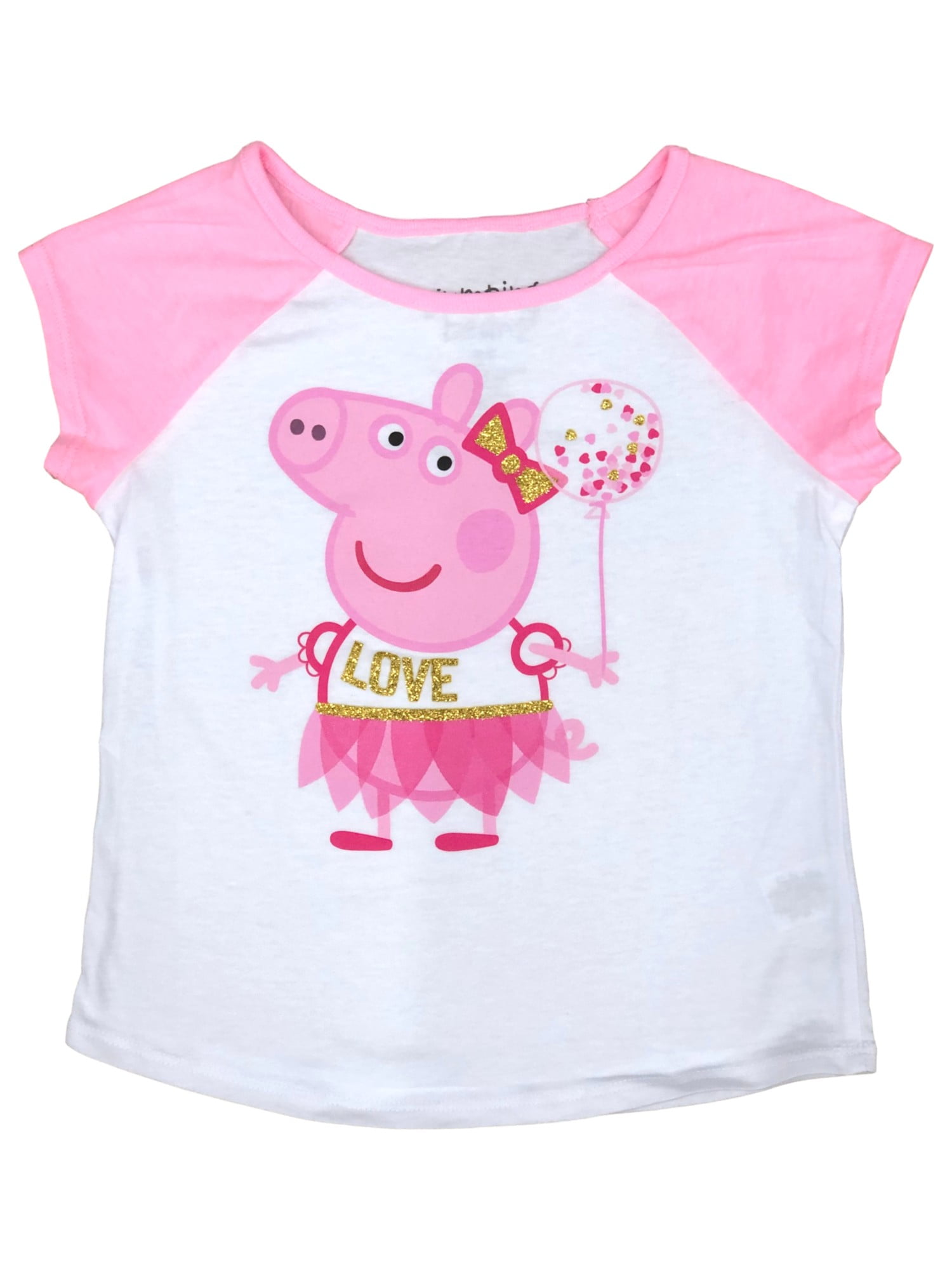 Jumping Beans Toddler Girls Pink Sparkle Peppa Pig Love Tee Shirt T ...