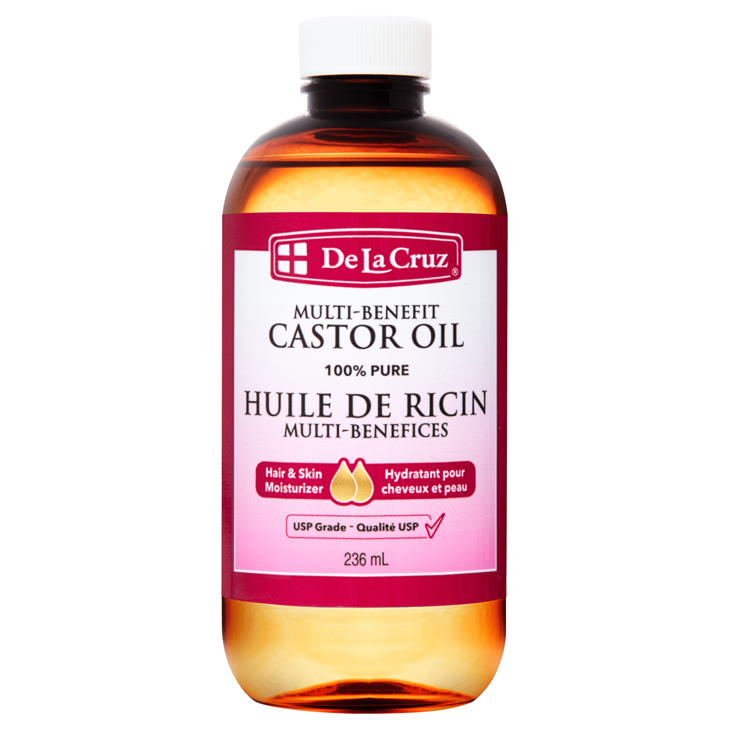 De La Cruz 100% Pure Multi Benefit Castor Oil, Expeller Pressed USP ...
