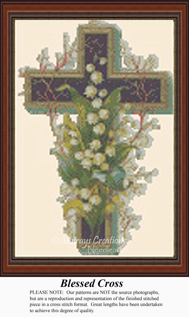 Blessed Cross, Vintage Counted Cross Stitch Pattern (Pattern Only, You ...