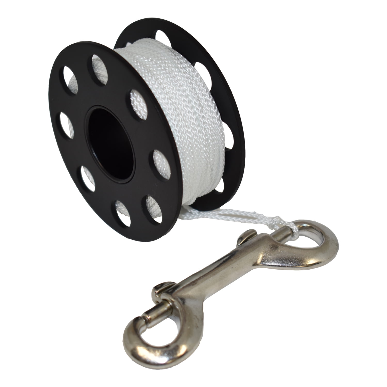 Scuba Choice Aluminum Finger Spool 75ft Dive Reel w/Bolt Snap-Black ...