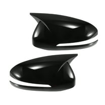 Unique Bargains Pair Car Rear View Mirror Cover Cap Overlay Gloss Black ...