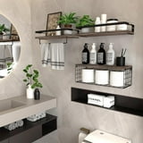 MMIZTFC Float Shelf for Bathroom with Storage Basket,16x6 Inch Bathroom ...