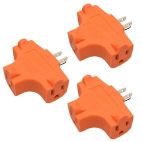 (3-Pack) Uninex T-shape Triple (3) Outlet Heavy Duty Grounded Wall Plug ...