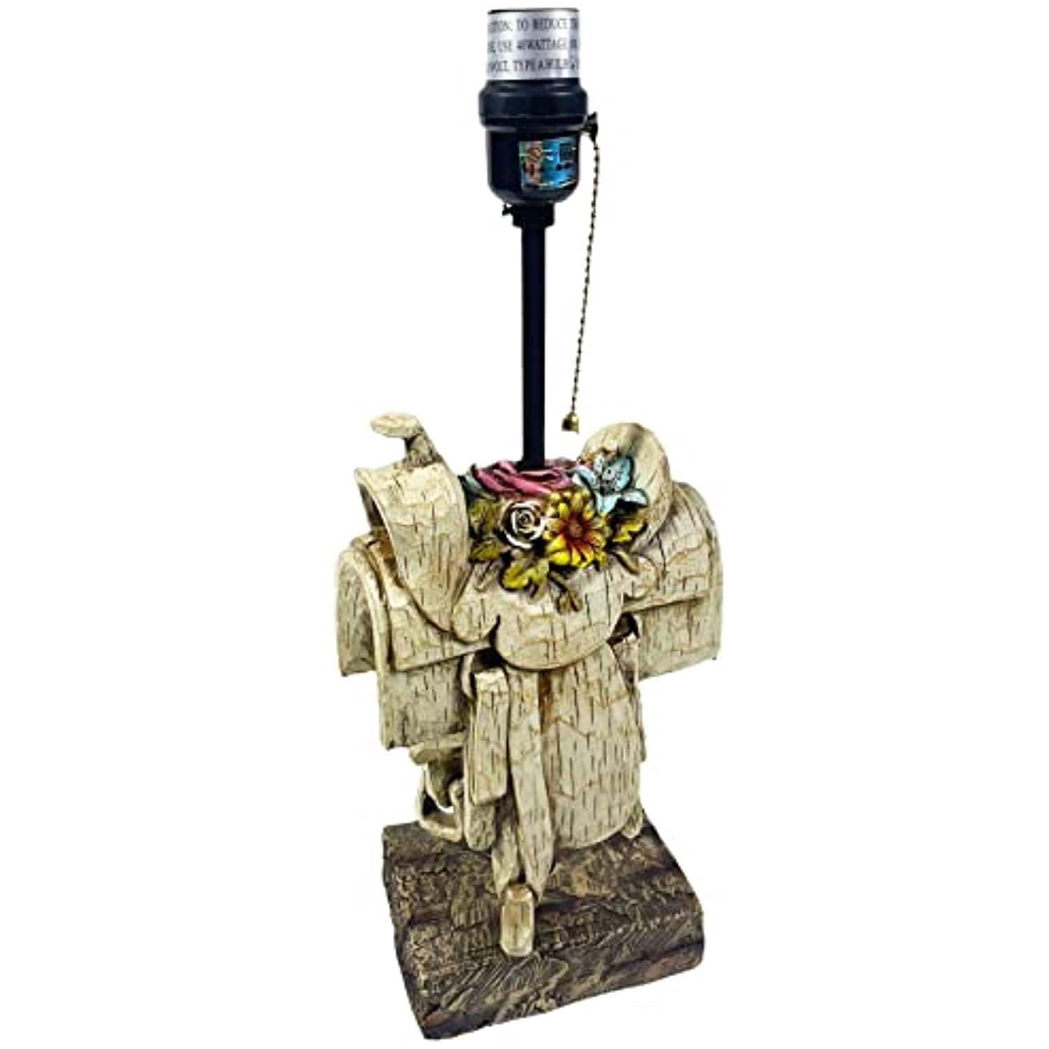 Urbalabs Western Brown Horse Saddle Floral Rose White Cowboy Rustic ...