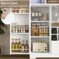 Homfa 71'' Kitchen Pantry Hutch with Charging Station and LED Light, Buffet Storage Cabinet with ...