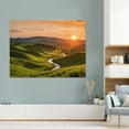 Hidden Frame Canvas Wall Art - Healing Rural Sunset Landscape with ...