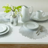 Mainstays Blossom Pressed Vinyl Table Placemat Silver 15.25" x 15.5 ...