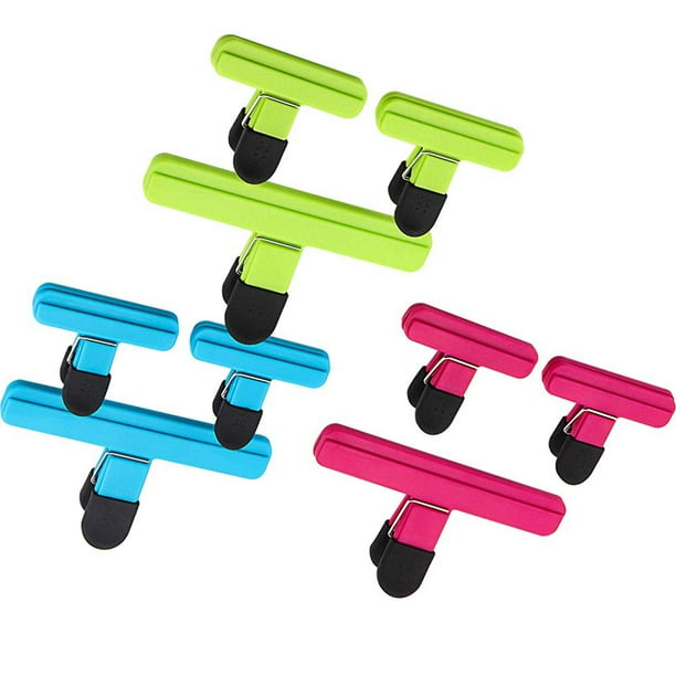ARMODORRA Pack of 9 Chip Bag Clips - Large / Medium Size, Assorted ...