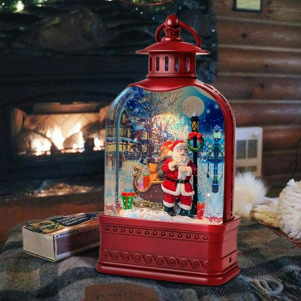 HTAIGUO Musical Snow Globe Lantern Christmas Snow Spinning Water ...