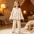 Cartoon Print Girls Outfits Pajama Long Sleeve Toddler Sleepwear ...
