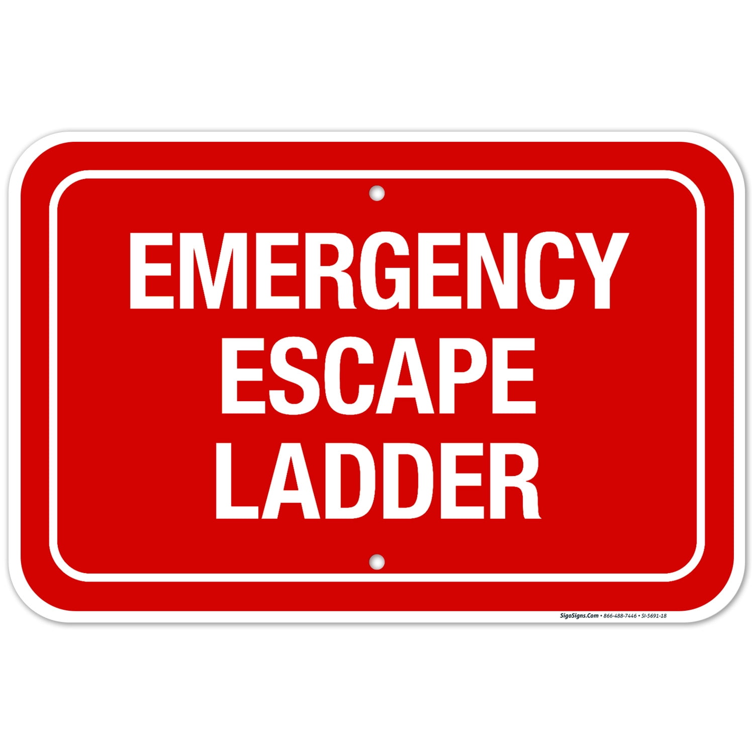 Emergency Escape LAdder Sign, Fire Safety Sign, - Walmart.com