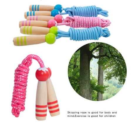 Children Skipping Rope Wood Cotton Adjustable Fitness Student Skipping ...