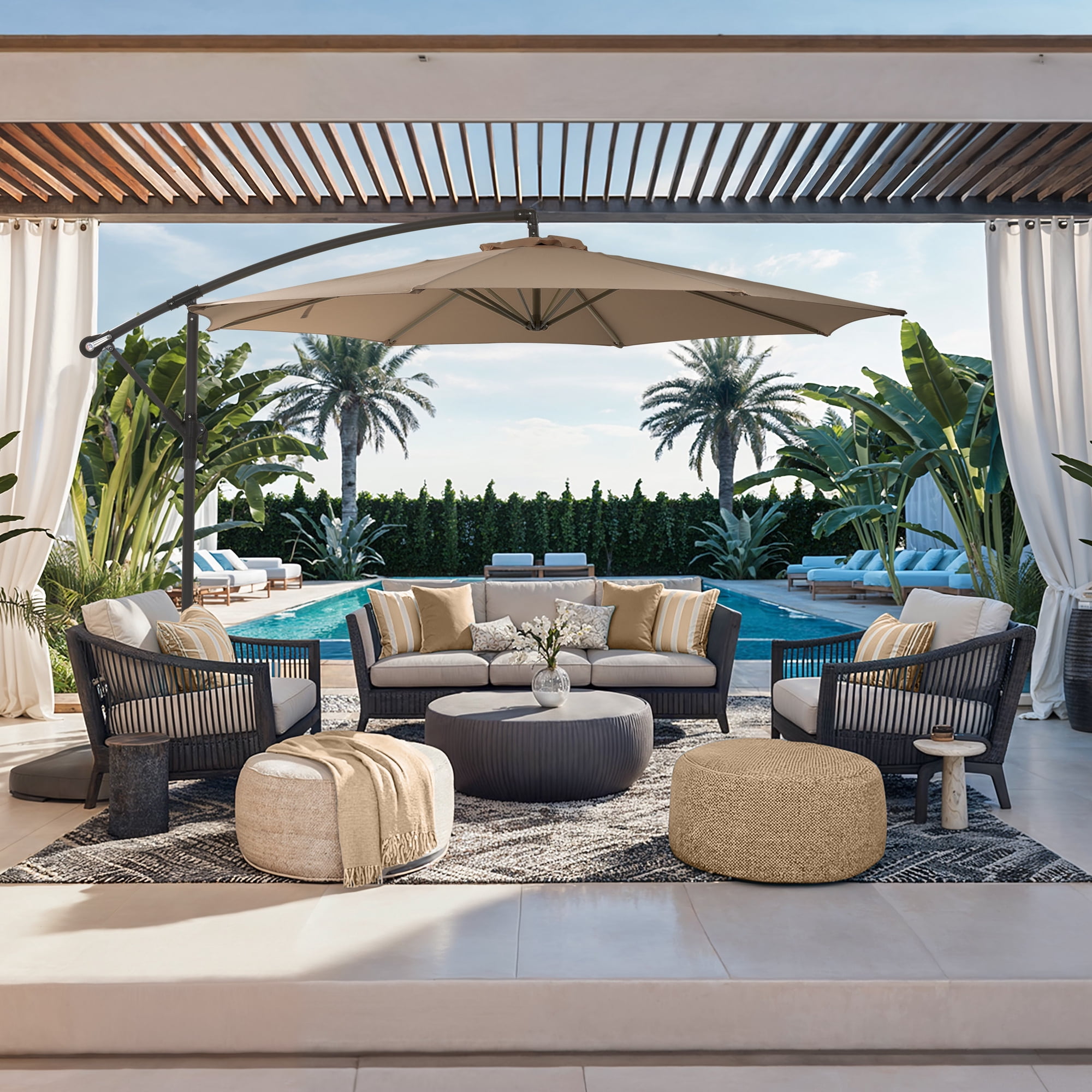 Click here for Corliving 9.5ft Tilting Cantilever Outdoor Patio U... prices