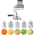 5 in 1 Stainless Steel Rotary Grater,Kitchen Grater Vegetable Slicer ...