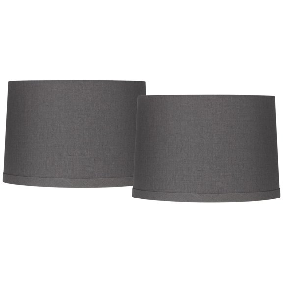 Springcrest Set of 2 Softback Drum Lamp Shades Natural Burlap Medium 13 ...