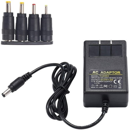 AC DC 9V 1A Power Supply Adapter 1000mA 5.5mm x 2.5m US Plug Wall ...