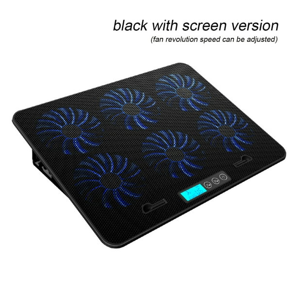 6 Fan Laptop Cooling Pad Cooler Stand External Fan Mat 2 USB Computer ...