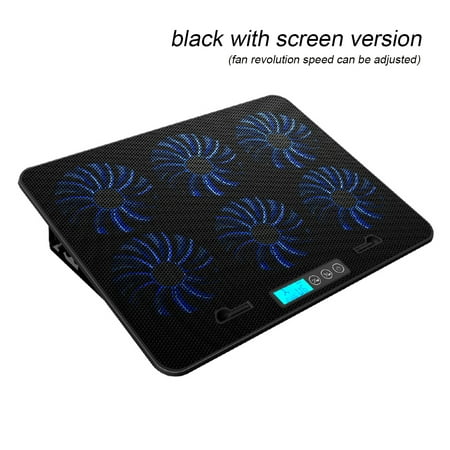 6 Fan Laptop Cooling Pad Cooler Stand External Fan Mat 2 USB Computer ...