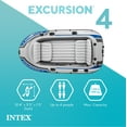 Intex Excursion 4 Inflatable Boat Set, Fishing, Rafting, 2 Oars ...