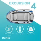 Intex Excursion 4 Inflatable Boat Set, Fishing, Rafting, 2 Oars ...