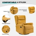 Leather Swivel Glider Recliner Rocking Chair Modern Push Back with ...