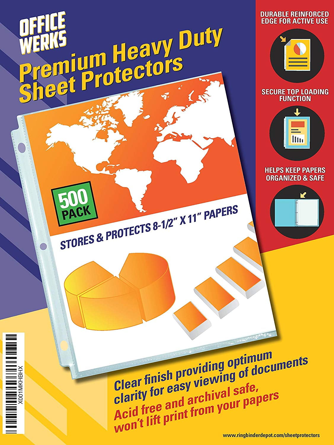 Heavy Duty Clear Sheet Protectors, 8.5" x 11", 500 Pack, Top Load ...