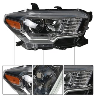 2 Pcs Headlights Assembly Set Halogen LED DRL Trim Projector Left Right ...