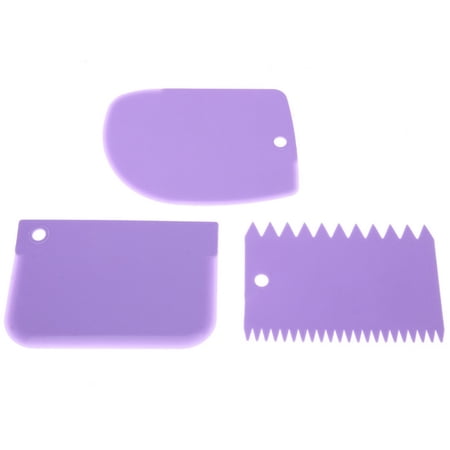 3pcs Dough Bowl Scrapers 2 Sided Comb Kitchen Gadgets Curved Flat ...