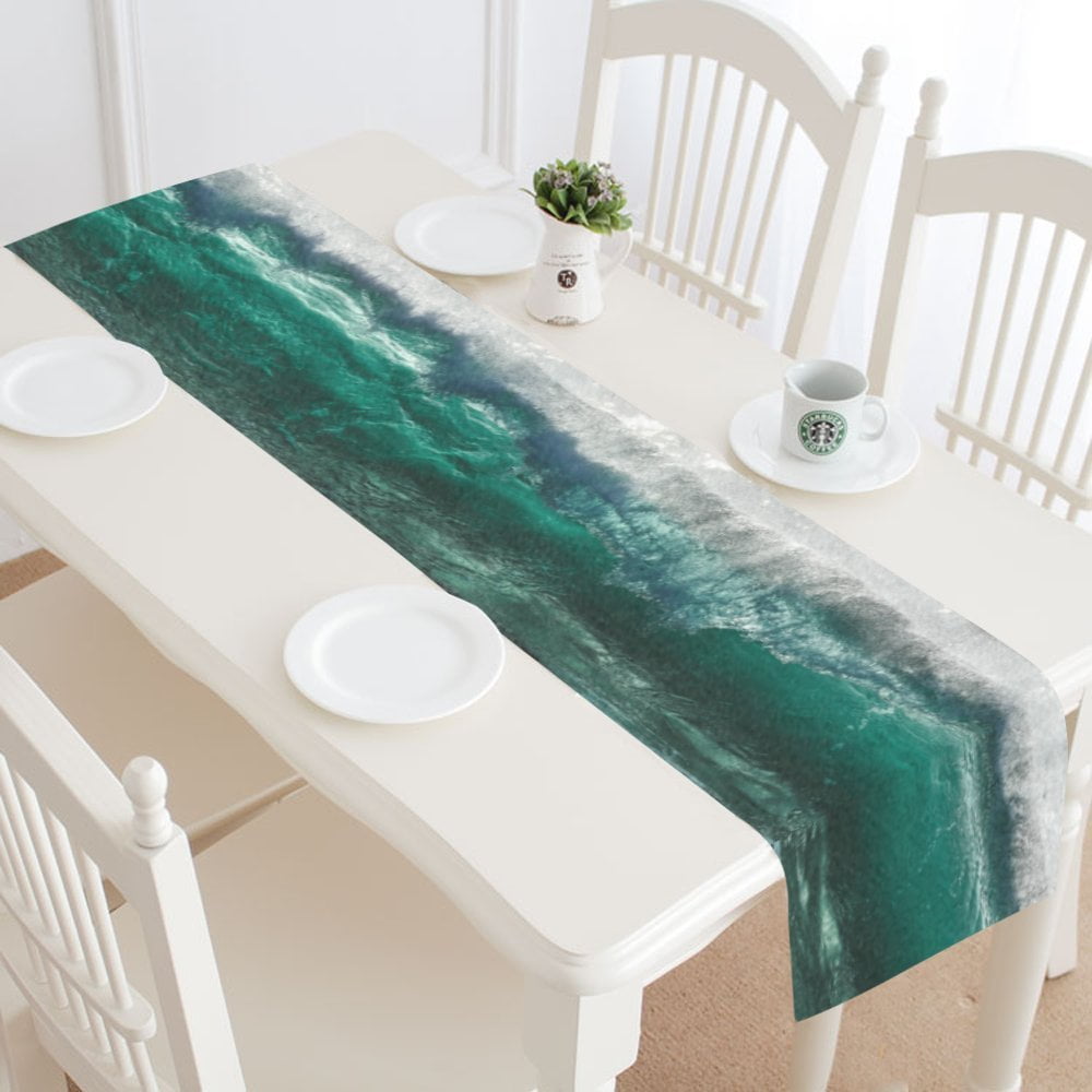 MYPOP Blue Ocean Wave Table Runner Home Decor 14x72 Inch,Tropical Sea ...