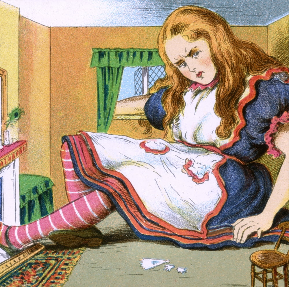 Alice In Wonderland Alice In The White Rabbits House Poster Print By