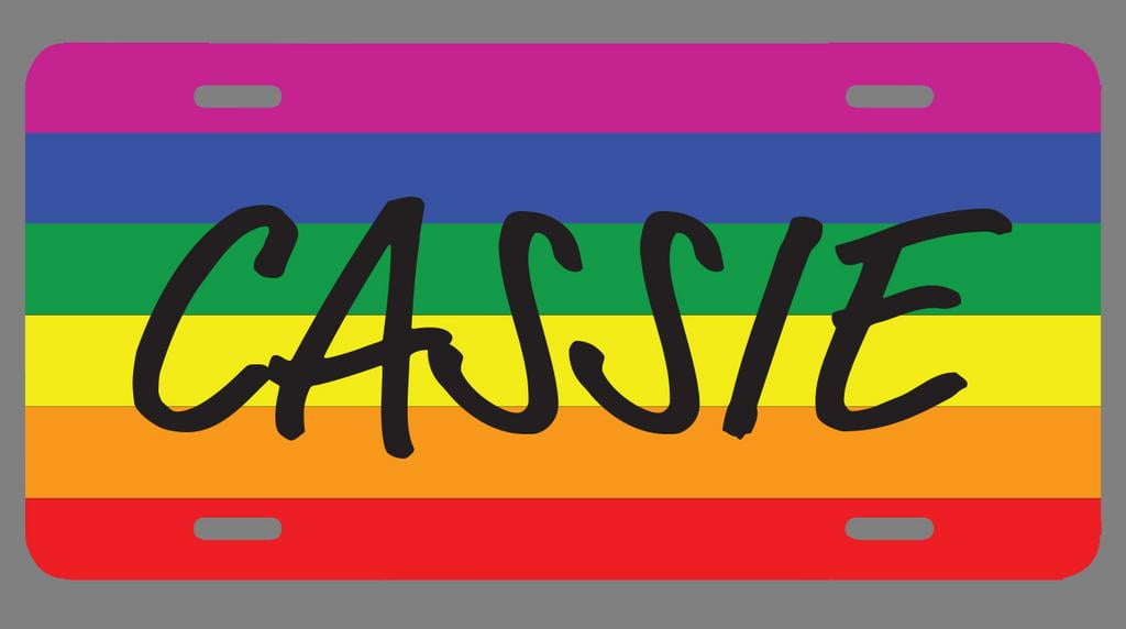 Cassie Name Pride Flag Style License Plate Tag Vanity Novelty Metal ...