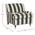 SAFAVIEH Chloe Fully Upholstered Club Chair with Casters, Black/White ...