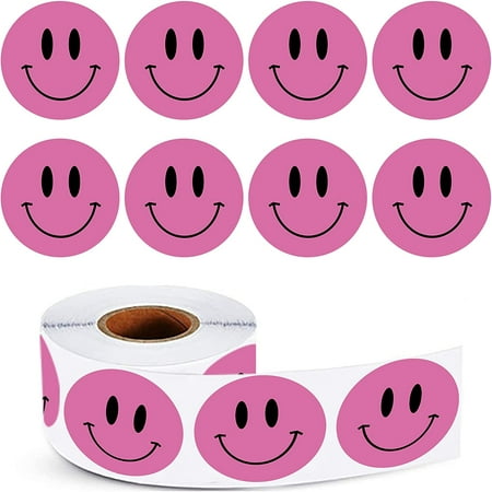 EAYY Smile Face Stickers Happy Encourage Sticker 1" Round Circle ...