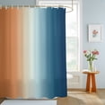 Bathroom Shower Curtain Gradient Orange Blue Watercolor Waterproof ...