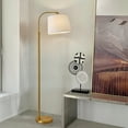 Oneach Arc Gold Mid-Century Floor Lamp for Living Room Bedroom Modern ...