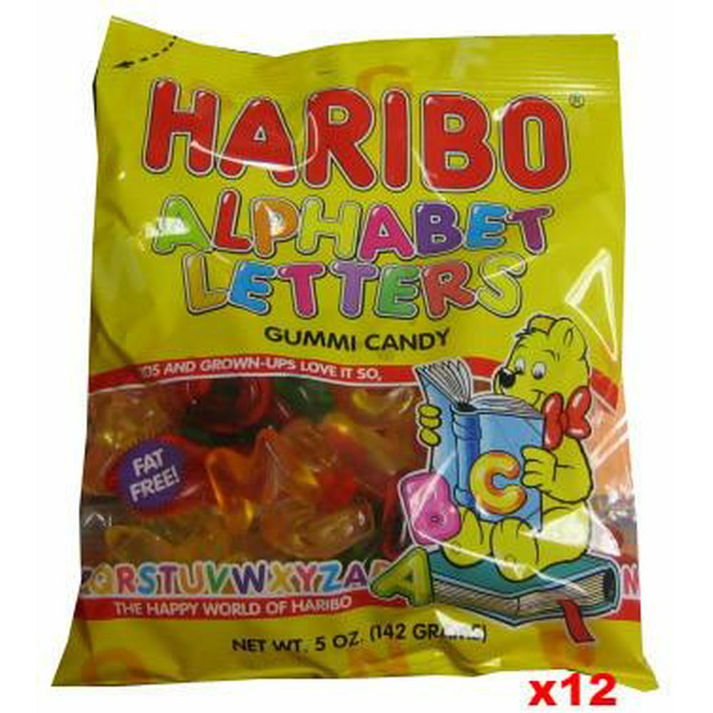 Haribo Alphabet Letters Gummi Candy, CASE (12 x 5oz Bags) - Walmart.com ...