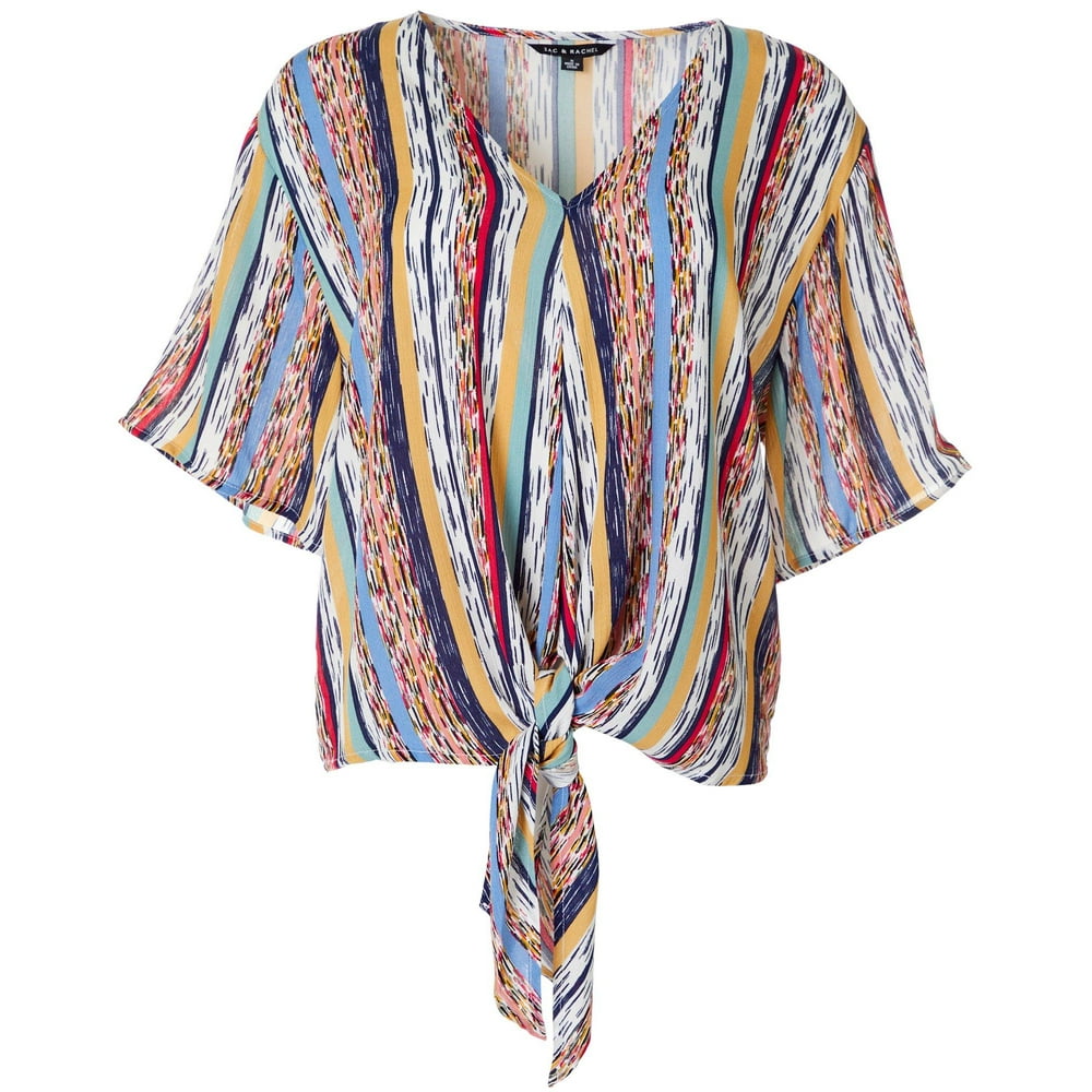 Zac And Rachel Zac And Rachel Womens Striped Tie Front Top