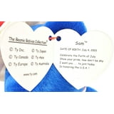 Ty Beanie Baby: Sam the Bear - Blue | Stuffed Animal | MWMT - Walmart.com