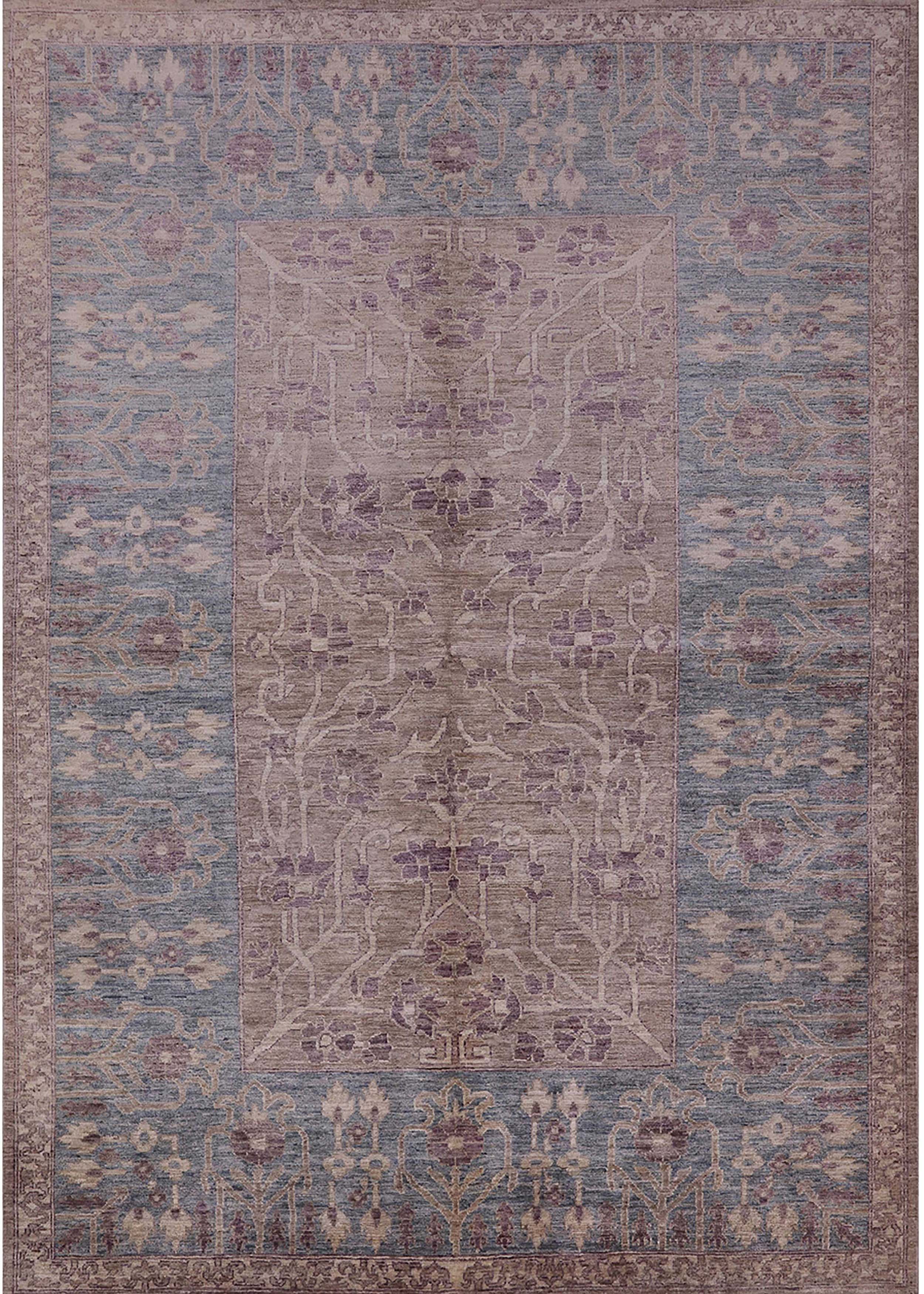 Ahgly Company Indoor Rectangle Mid-Century Modern Purple Oriental Area ...