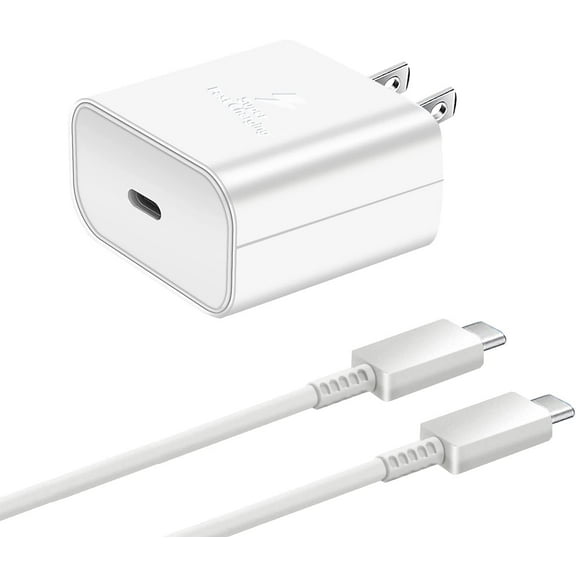 Samsung 25W USB-C Super Fast Charging Wall Charger, Detachable Cable ...