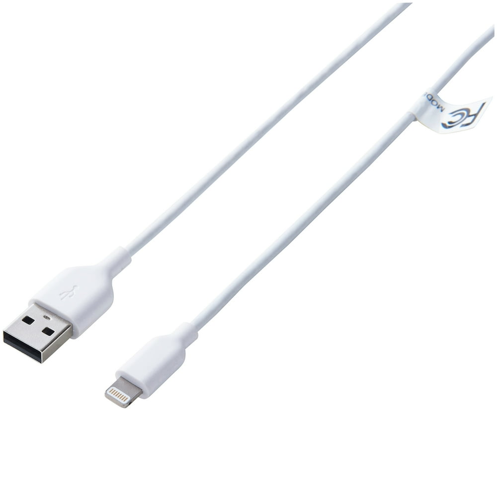 onn. 3 ft. Sync and Charge Cable with Lightning Connector, White ...