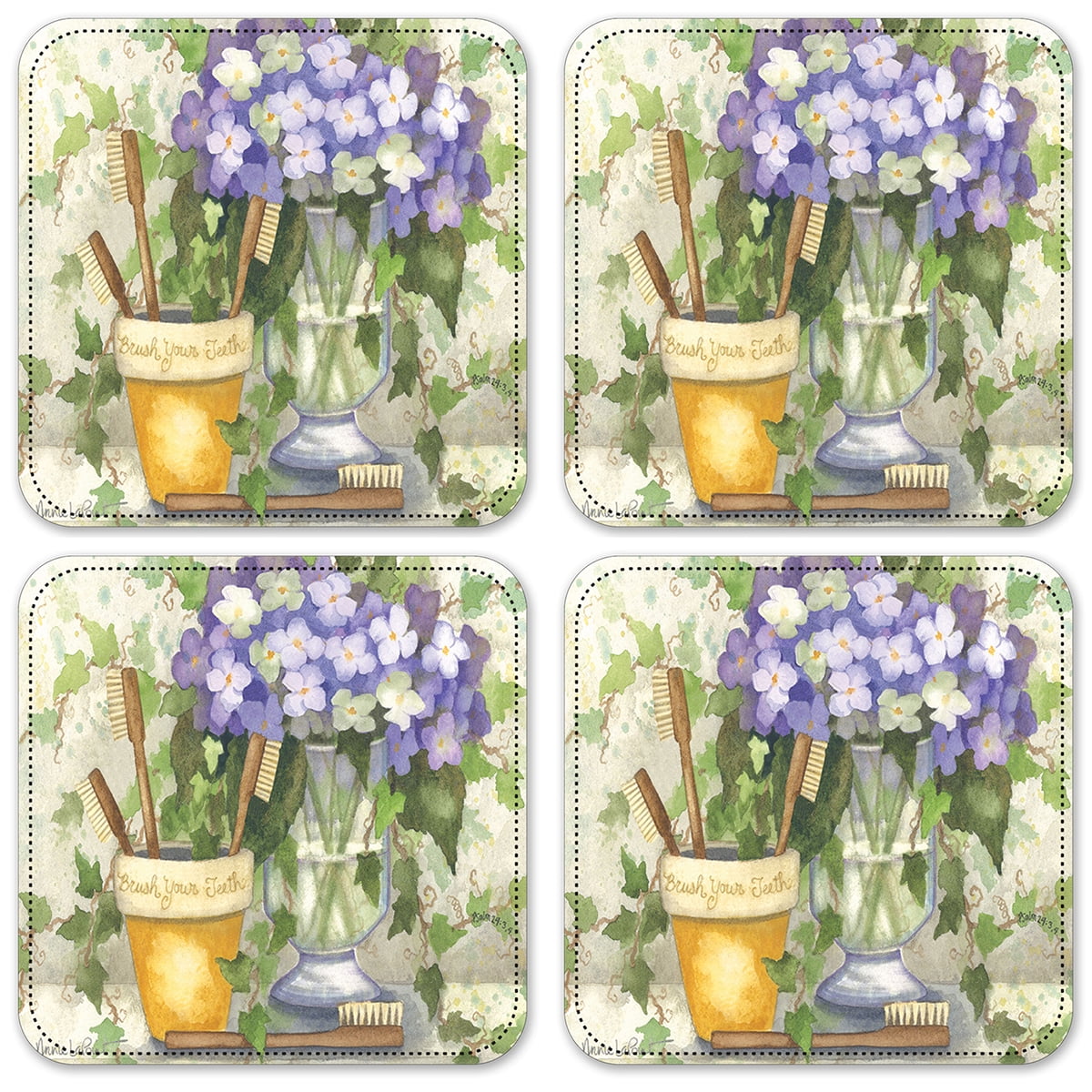 Vinyl Drink Coasters - Set of 4 - Brush Holder - Walmart.com