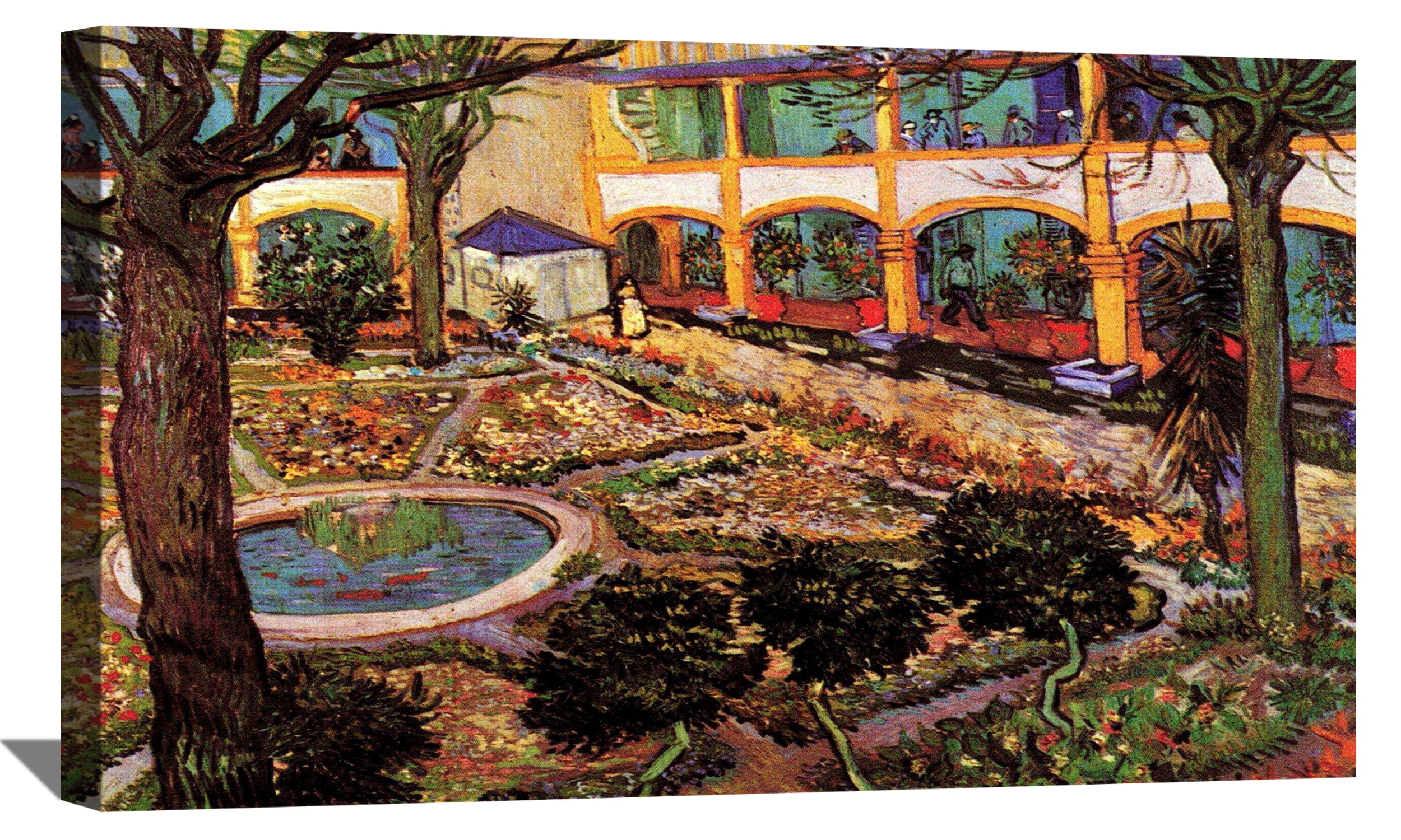 Vincent Van Gogh Painting Van Gogh The Courtyard of the Hospital at Arles Canvas Wall Art ...