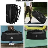 Redcamp 140L Foldable Duffle Bag with Wheels Backpack Straps Black ...