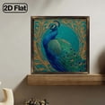 1pc 8x8 Inch Rustic Peacock Floral Wall Art Hand-Painted Style Framed ...