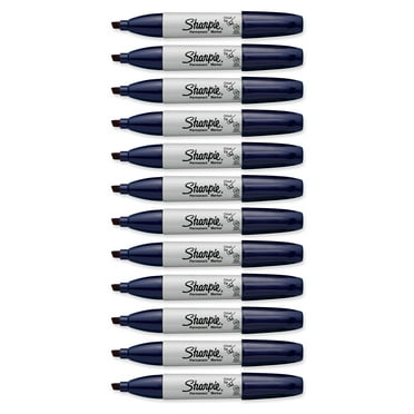 Sharpie Permanent Markers, Chisel Tip, Blue, 12 Count - Walmart.com