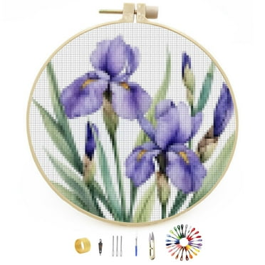 Hen and Little Chicken Stamped Cross Stitch Kits for Beginners with Hoop Simple Patterns 11CT ...