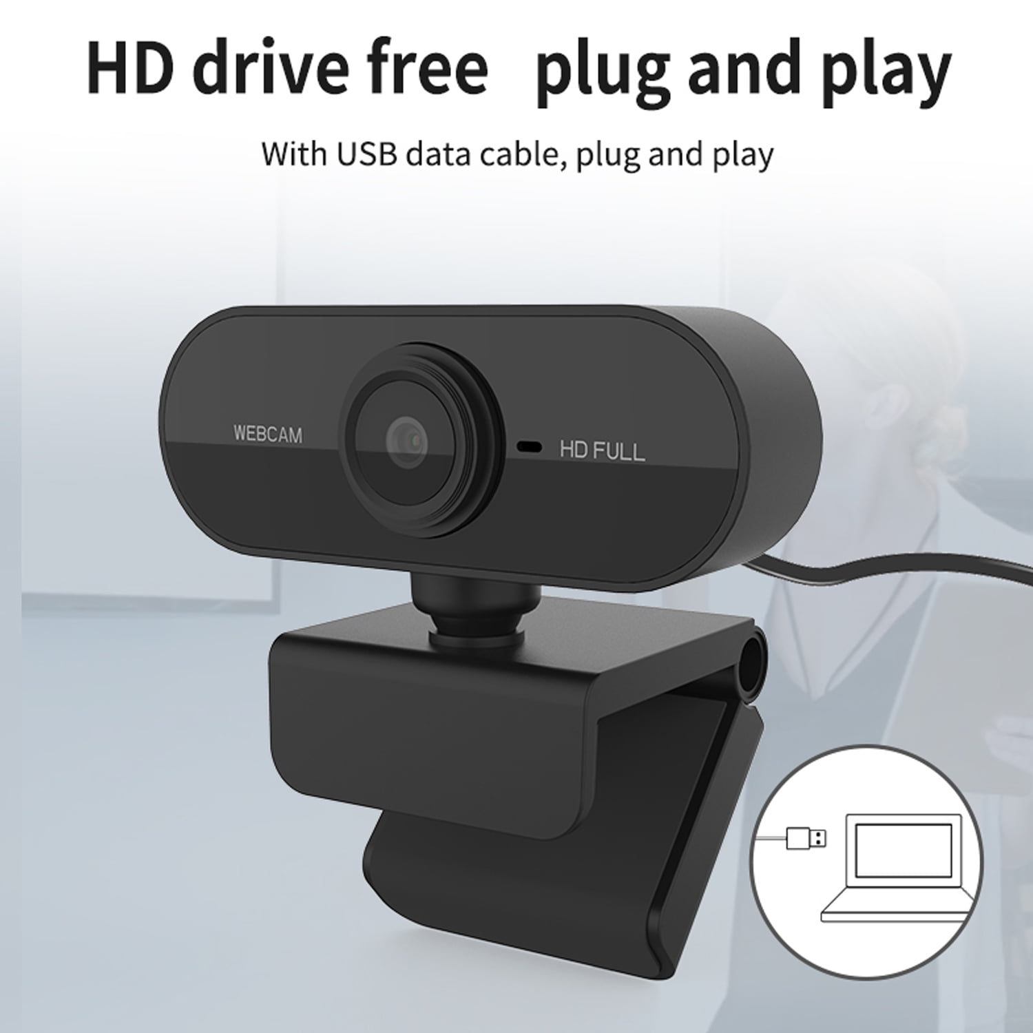 Webcam 1080P Full HD USB Mini Computer Camera Built-in Microphone ...