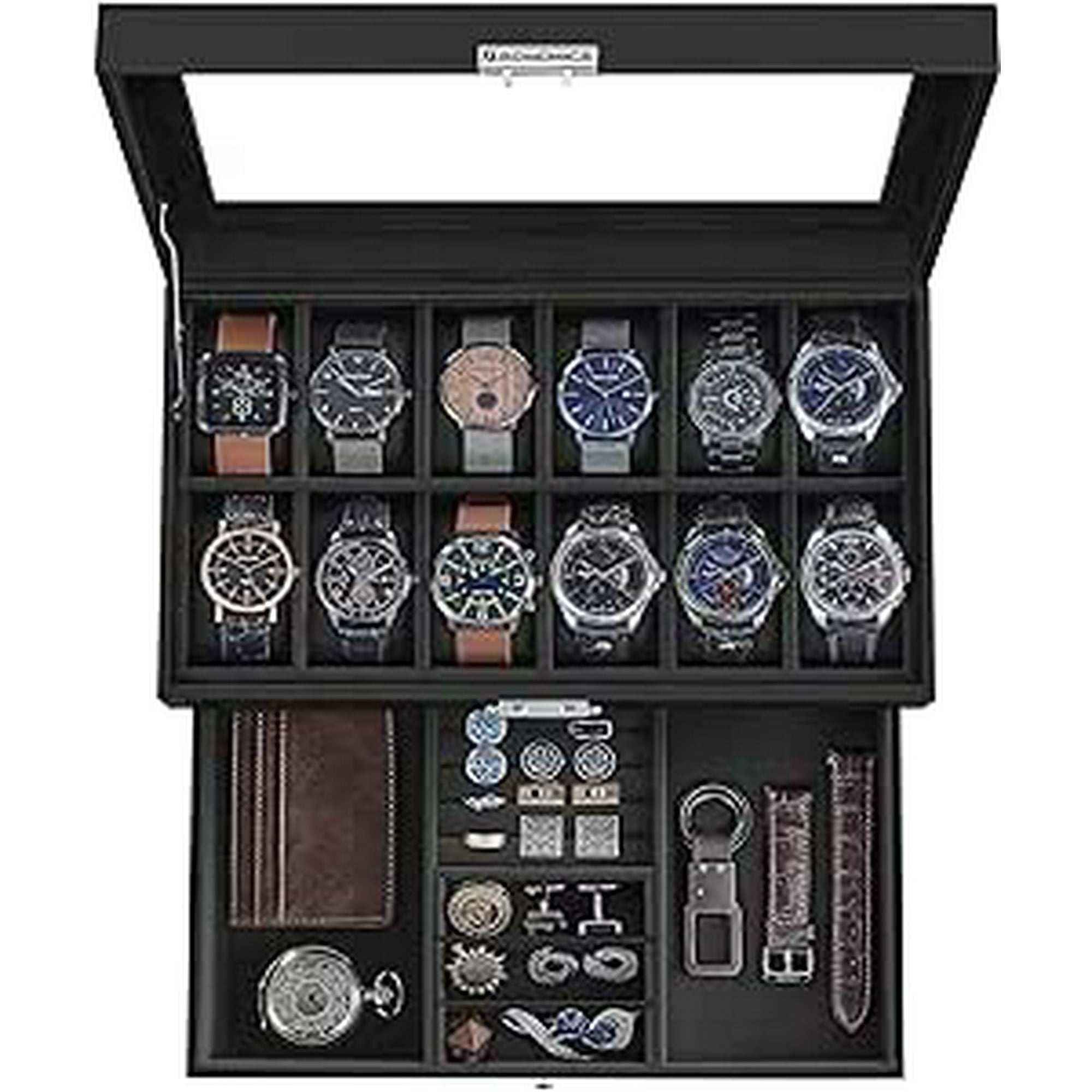 Click here for Songmics 12-Slot Watch Box  Lockable Watch Case Wi... prices